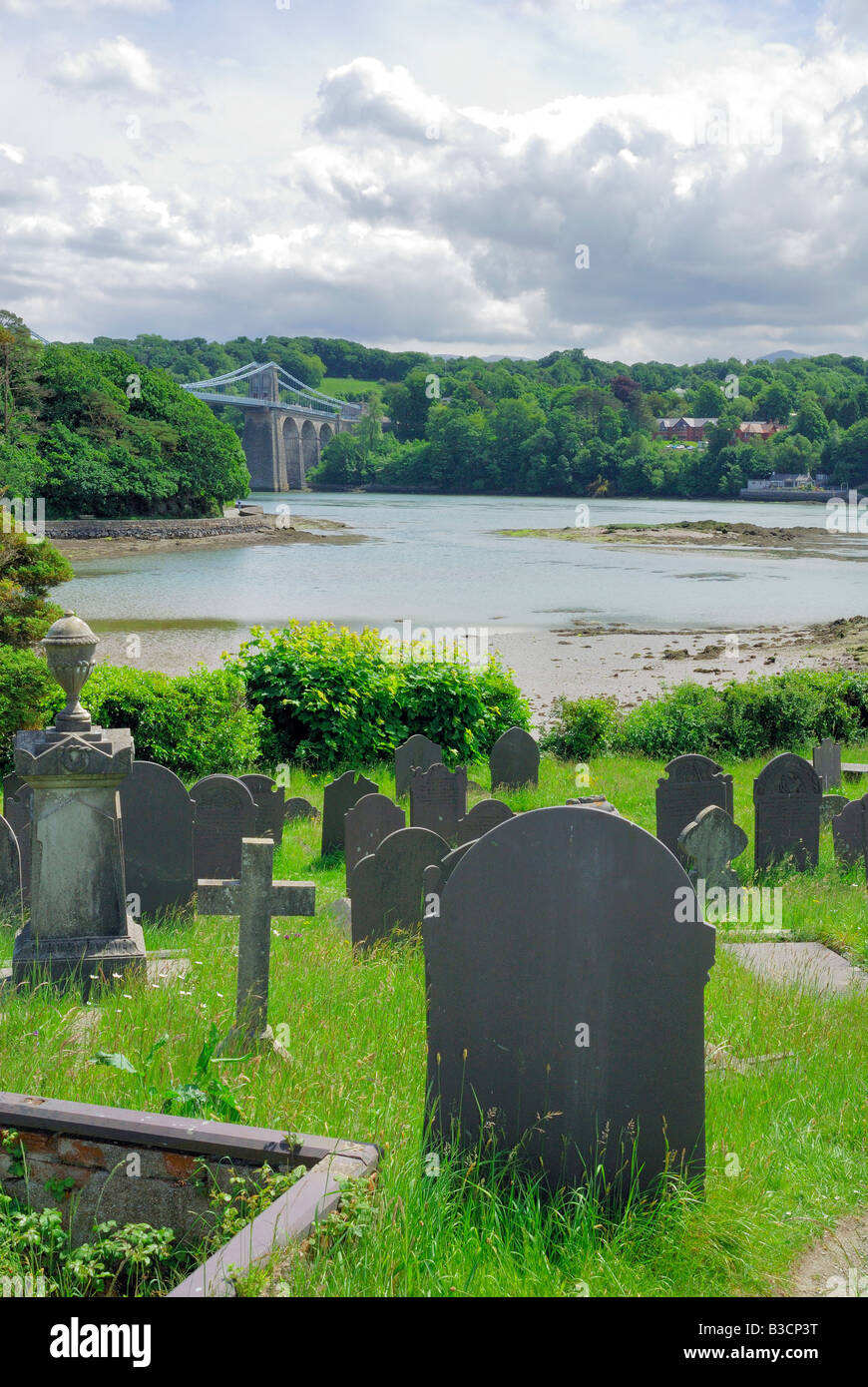 View from Church Island on Anglesey in North Wales looking across the ...