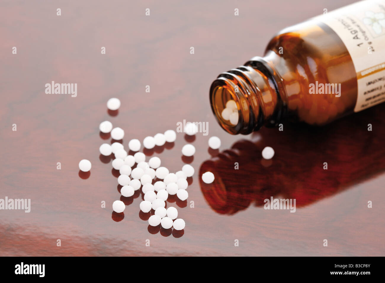 Homeopathic globules, elevated view Stock Photo - Alamy