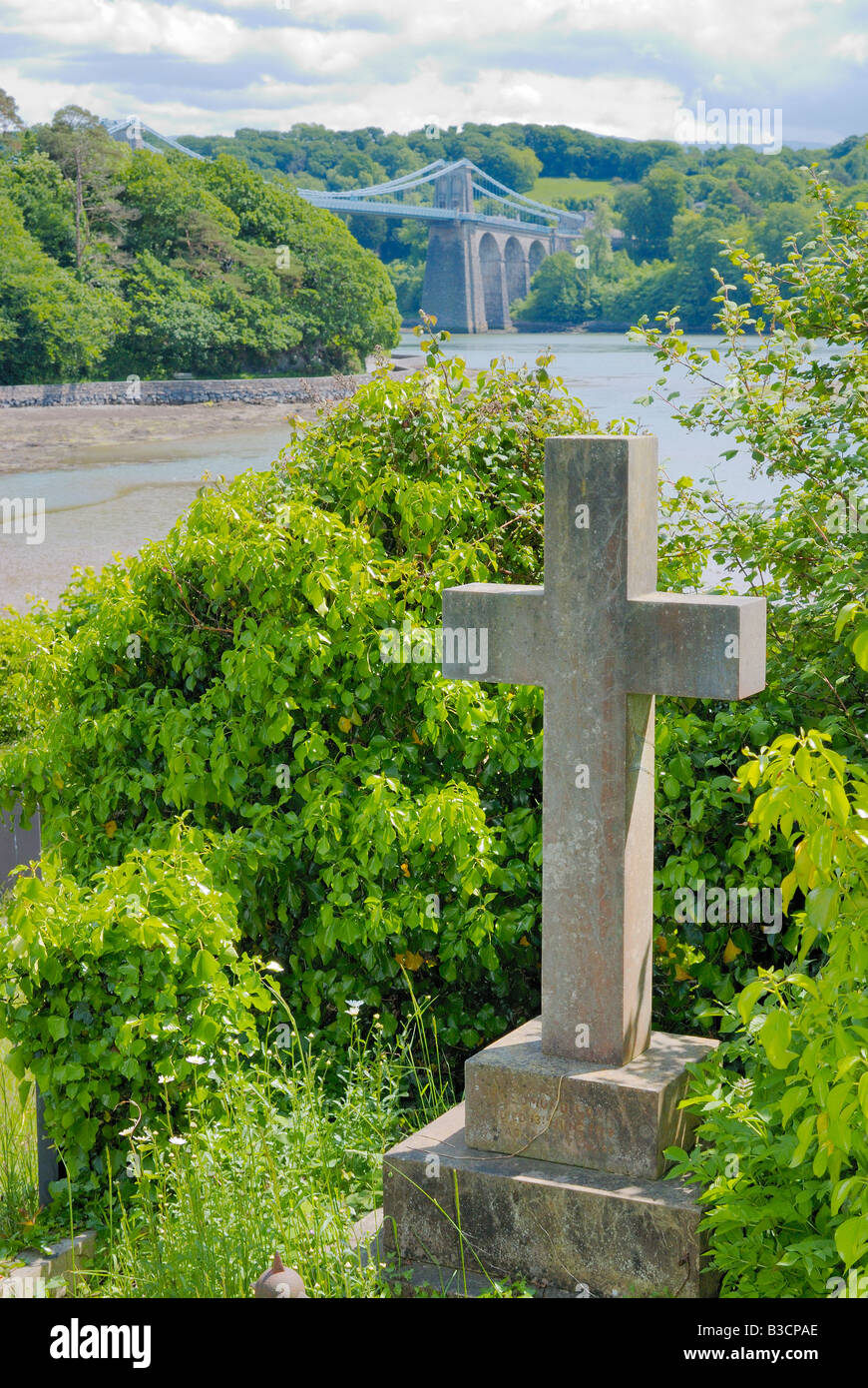 View from Church Island on Anglesey in North Wales looking across the ...