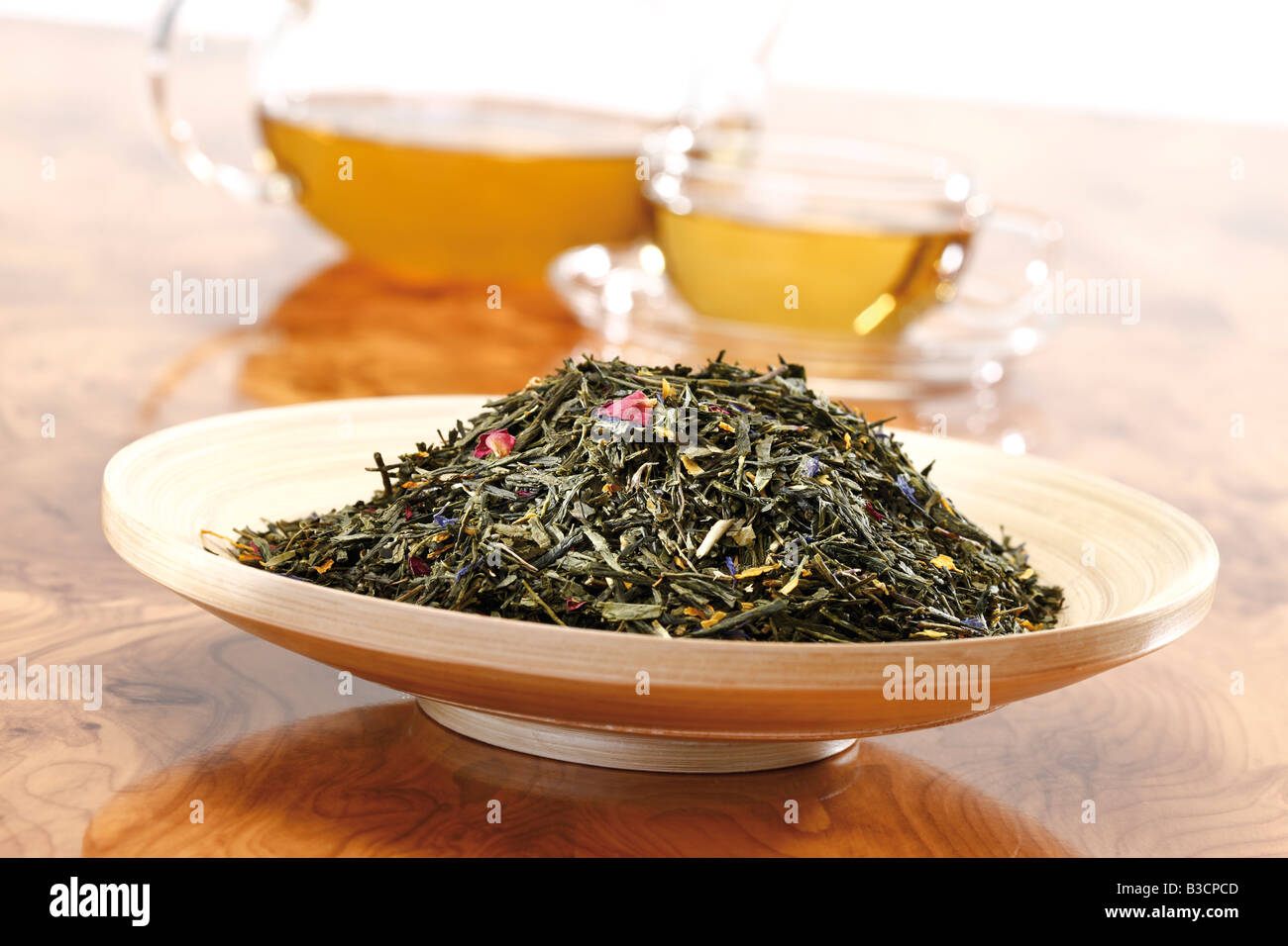 Green tea, close-up Stock Photo - Alamy