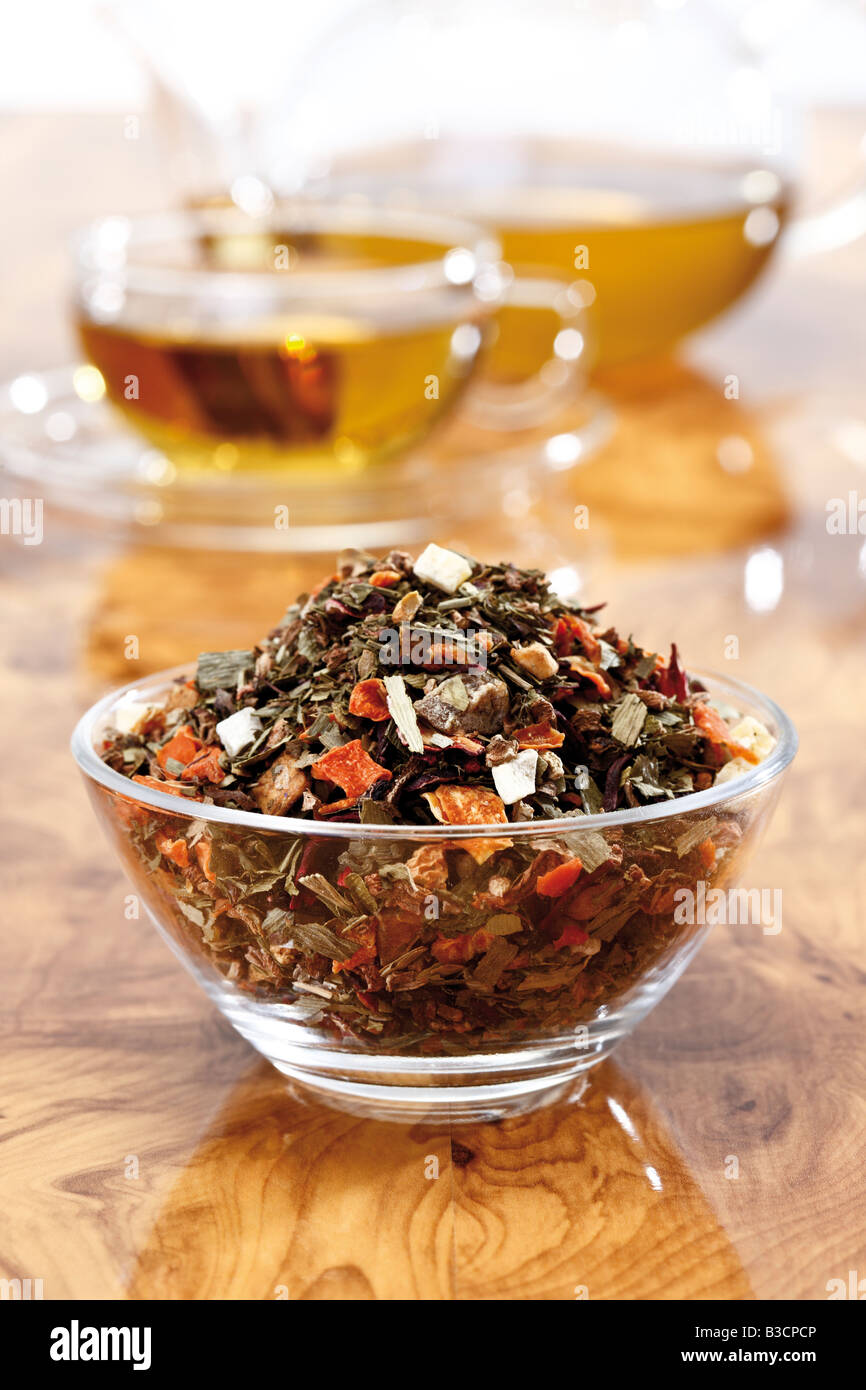 Herb tea mixture, close-up Stock Photo - Alamy