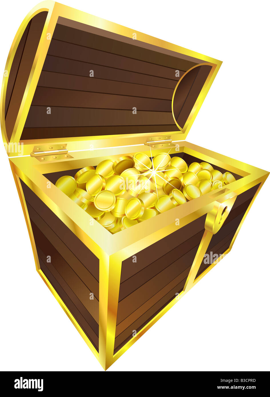 Open treasure chest gold coins hi-res stock photography and images - Alamy