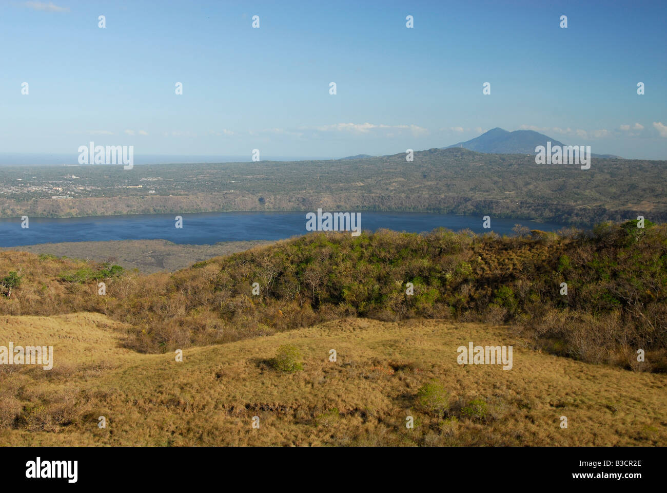 Mombacho Volcano and Lake Masaya as seen from Masaya Volcano National ...