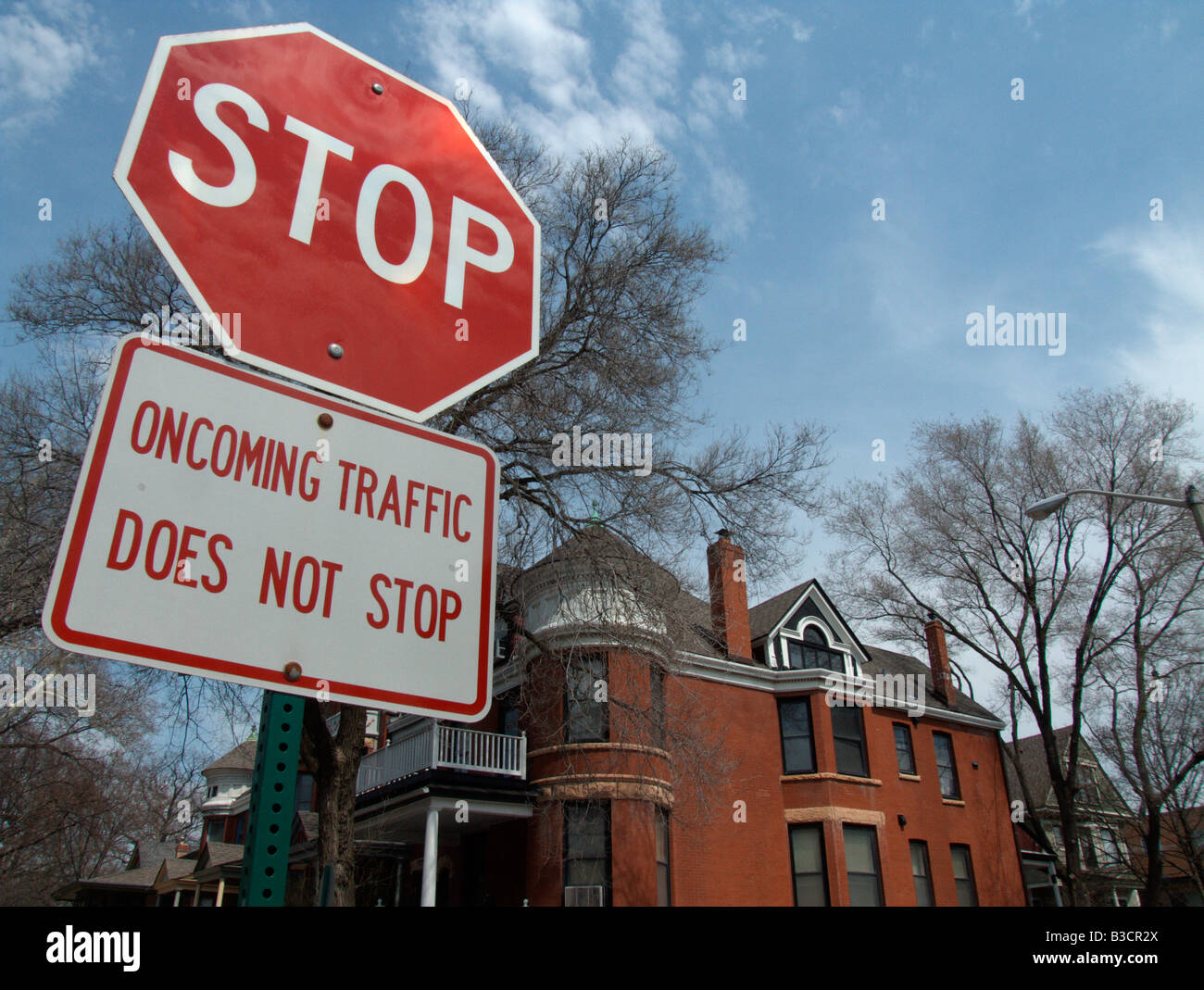 Stop traffic sign. Oak Park. Cook County. Illinois. USA Stock Photo - Alamy