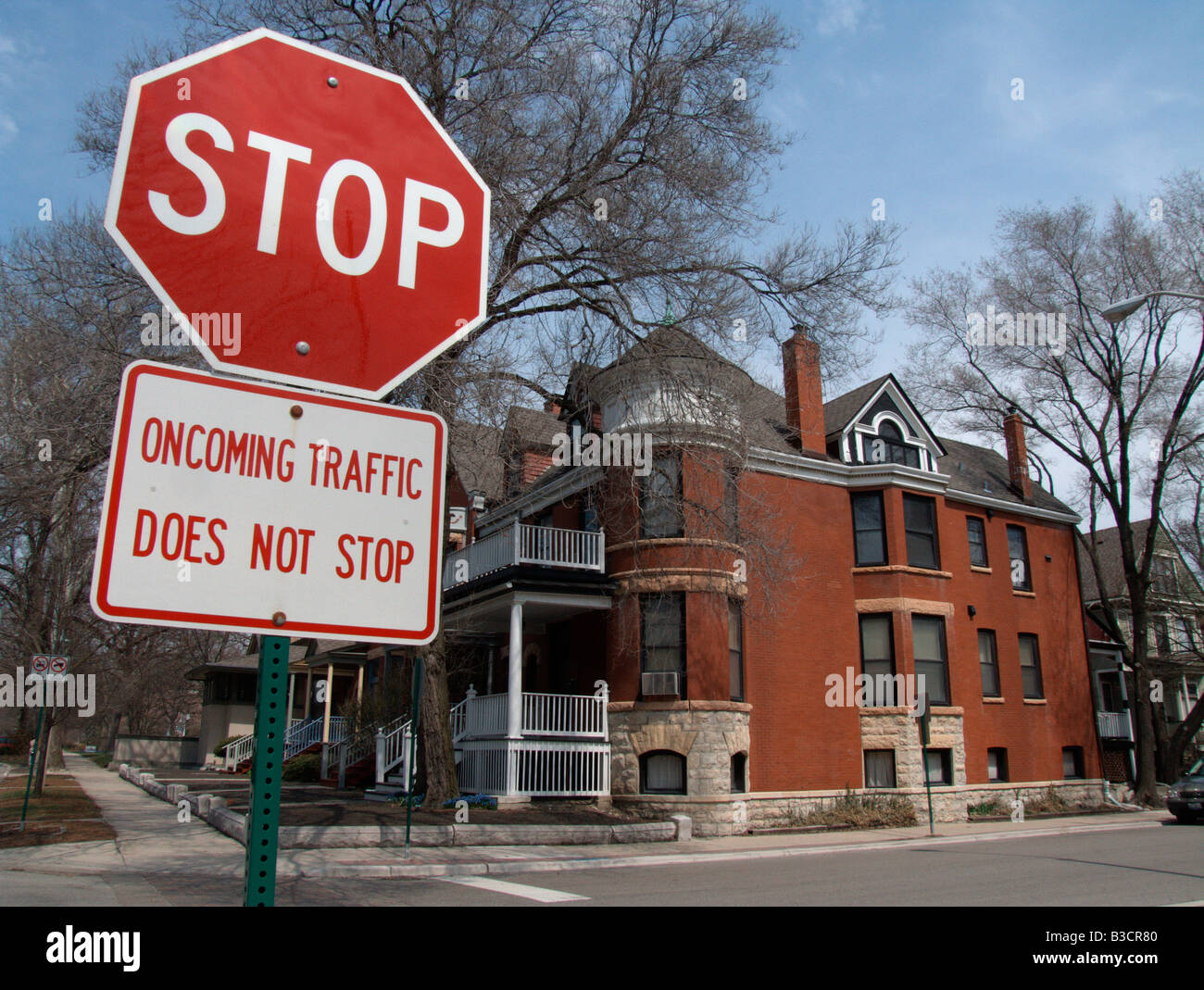 Stop traffic sign. Oak Park. Cook County. Illinois. USA Stock Photo - Alamy