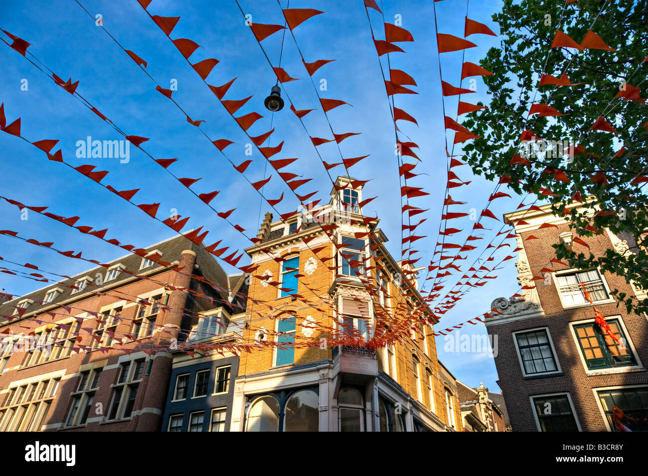 Orange Flag on the street Amsterdam Holland Stock Photo - Alamy