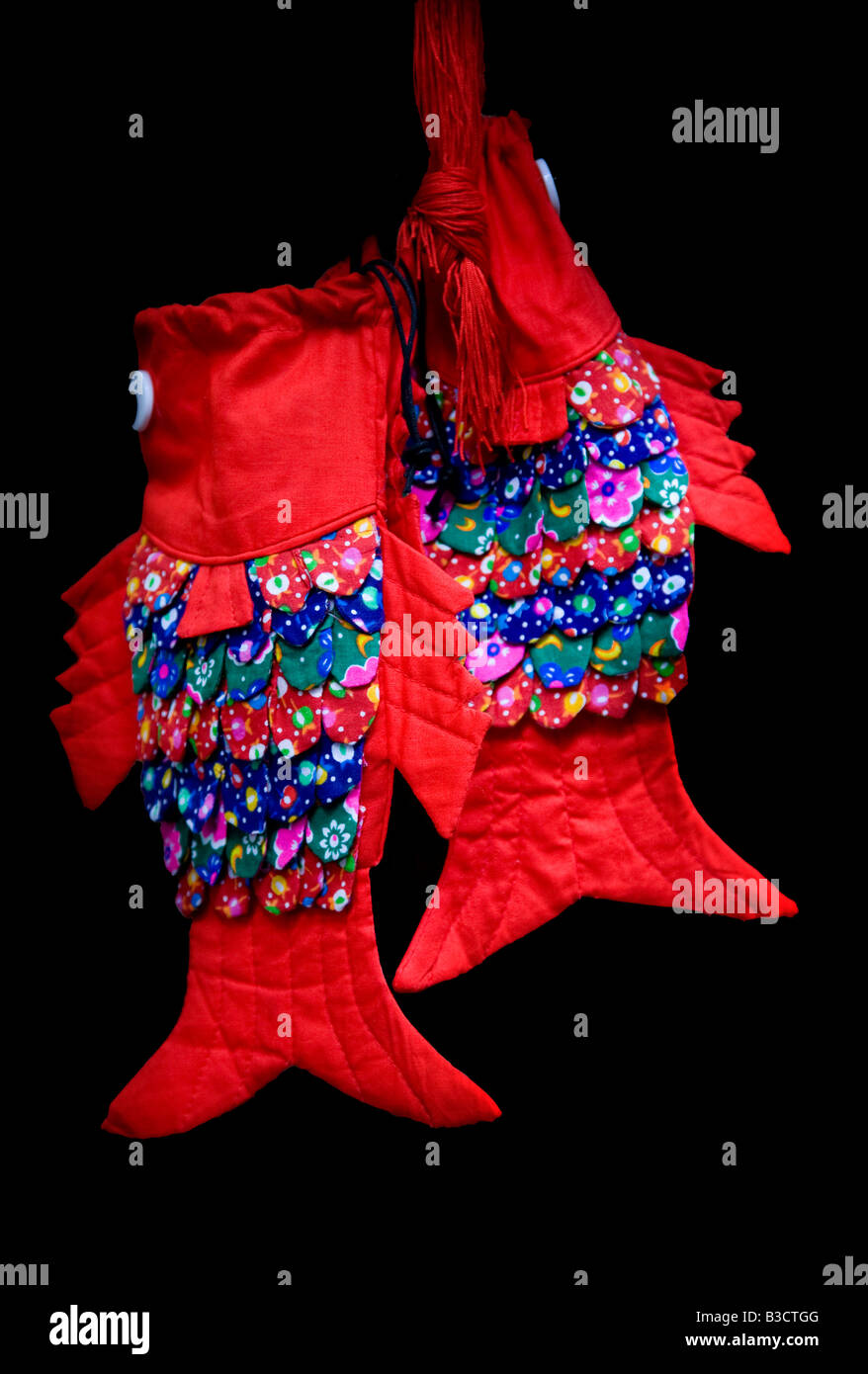 Red Cloth Handcrafted Fish Chengdu, Sichuan, China Stock Photo - Alamy
