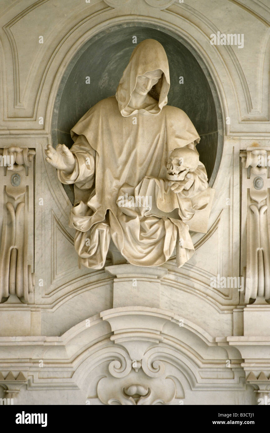 Naples Italy Certosa di San Martino Marble sculpture depicting death ...