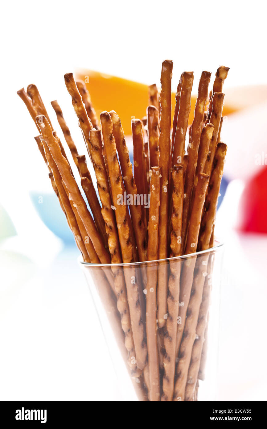 Saltsticks in plastic cup, close-up Stock Photo - Alamy