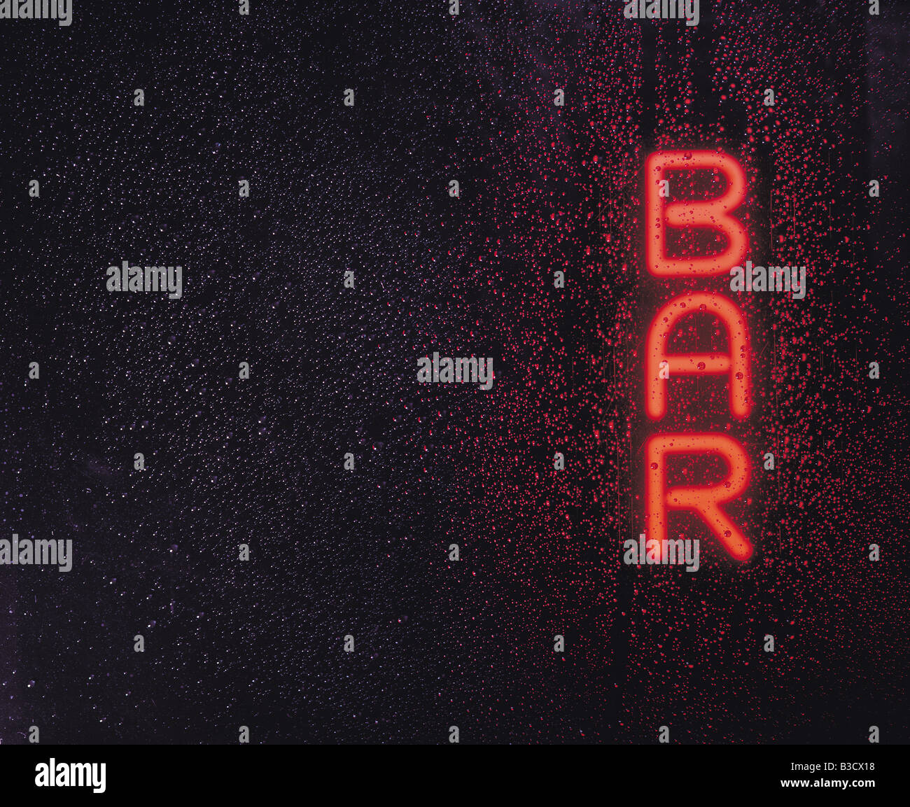 USA. New York. Manhattan. Bar sign with water droplets Stock Photo - Alamy