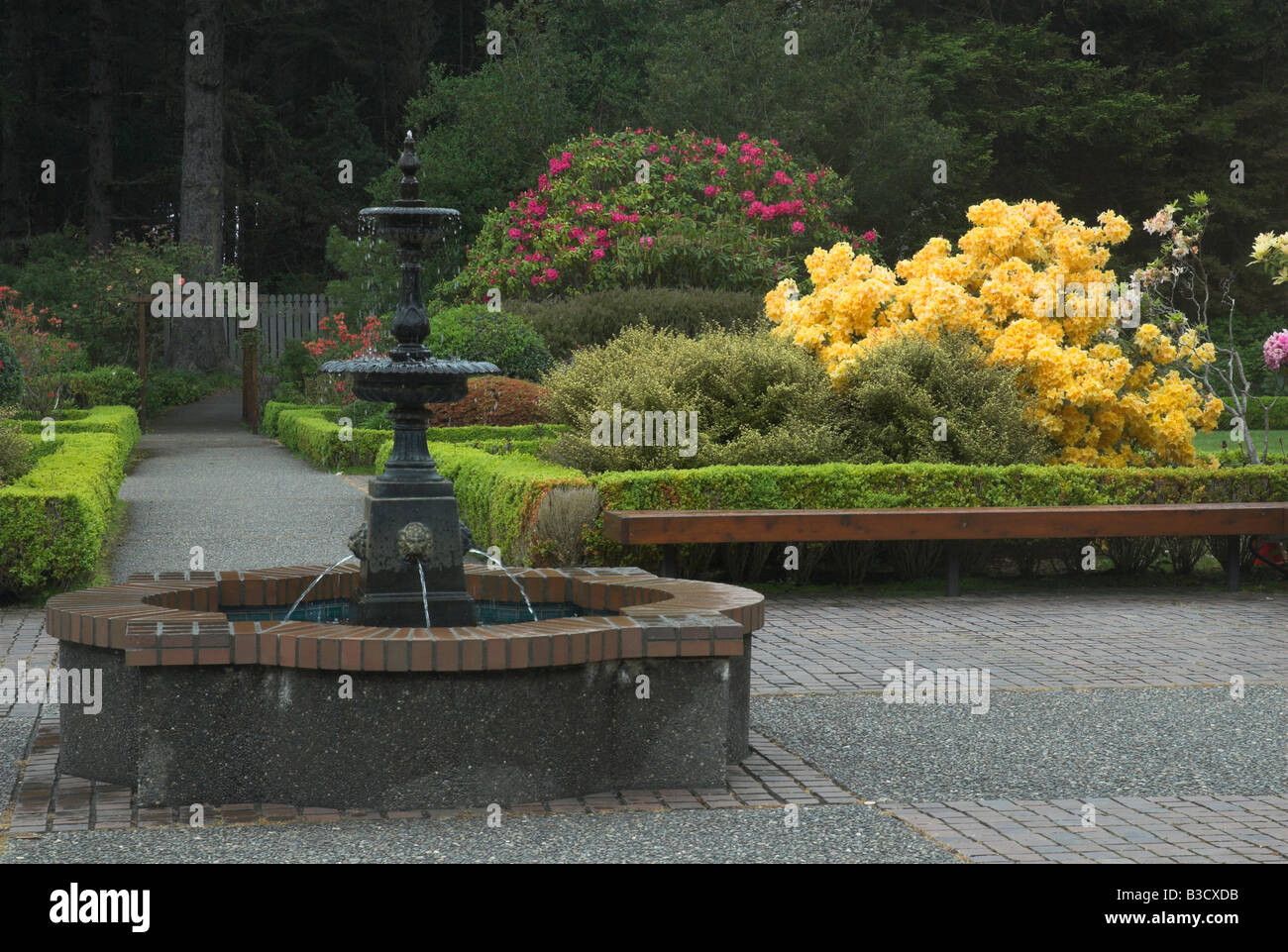 Spring garden display at Shore Acres State Park, Oregon coast Stock ...