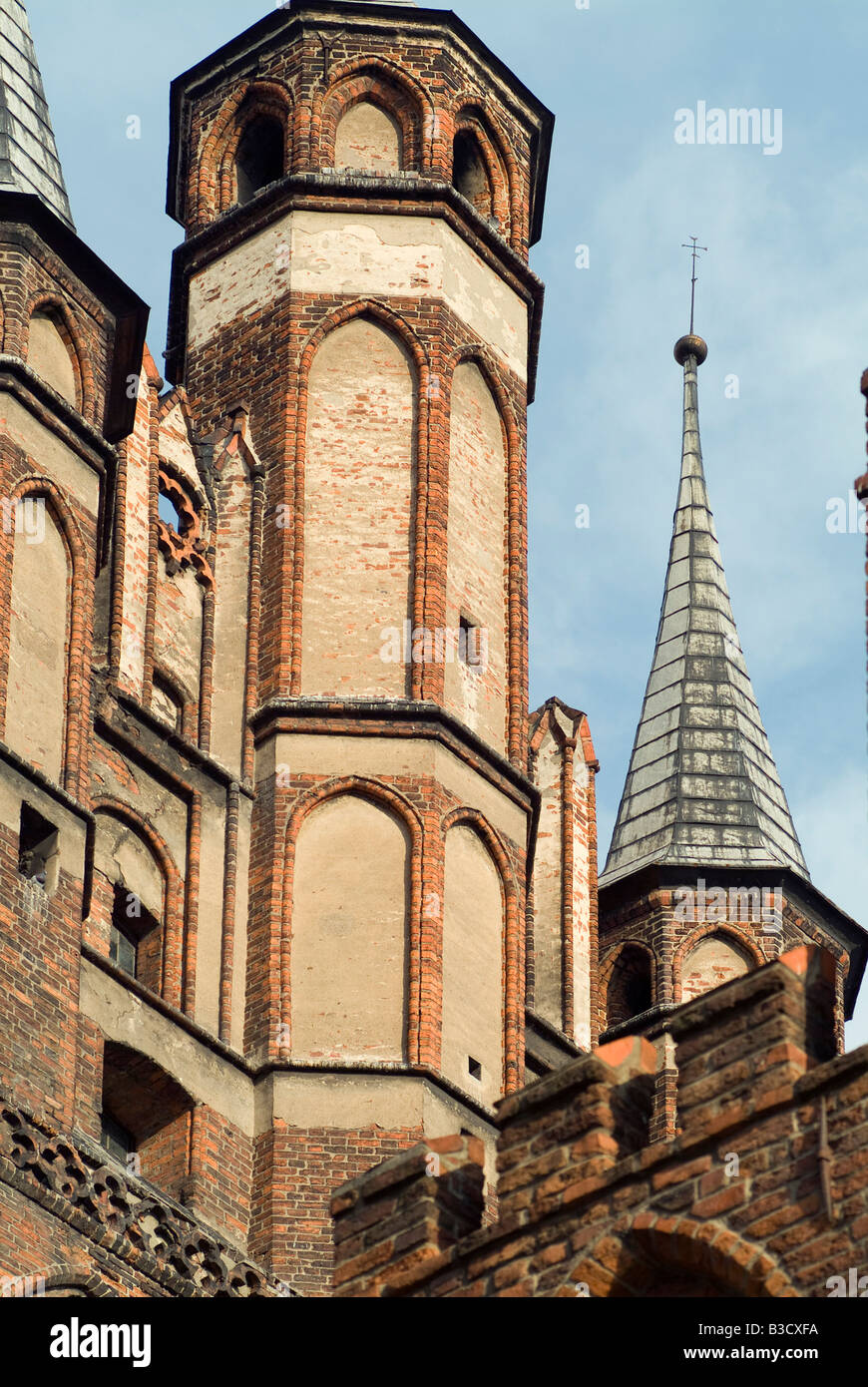 details of St Mary's Church steeple in Torun Poland Stock Photo - Alamy