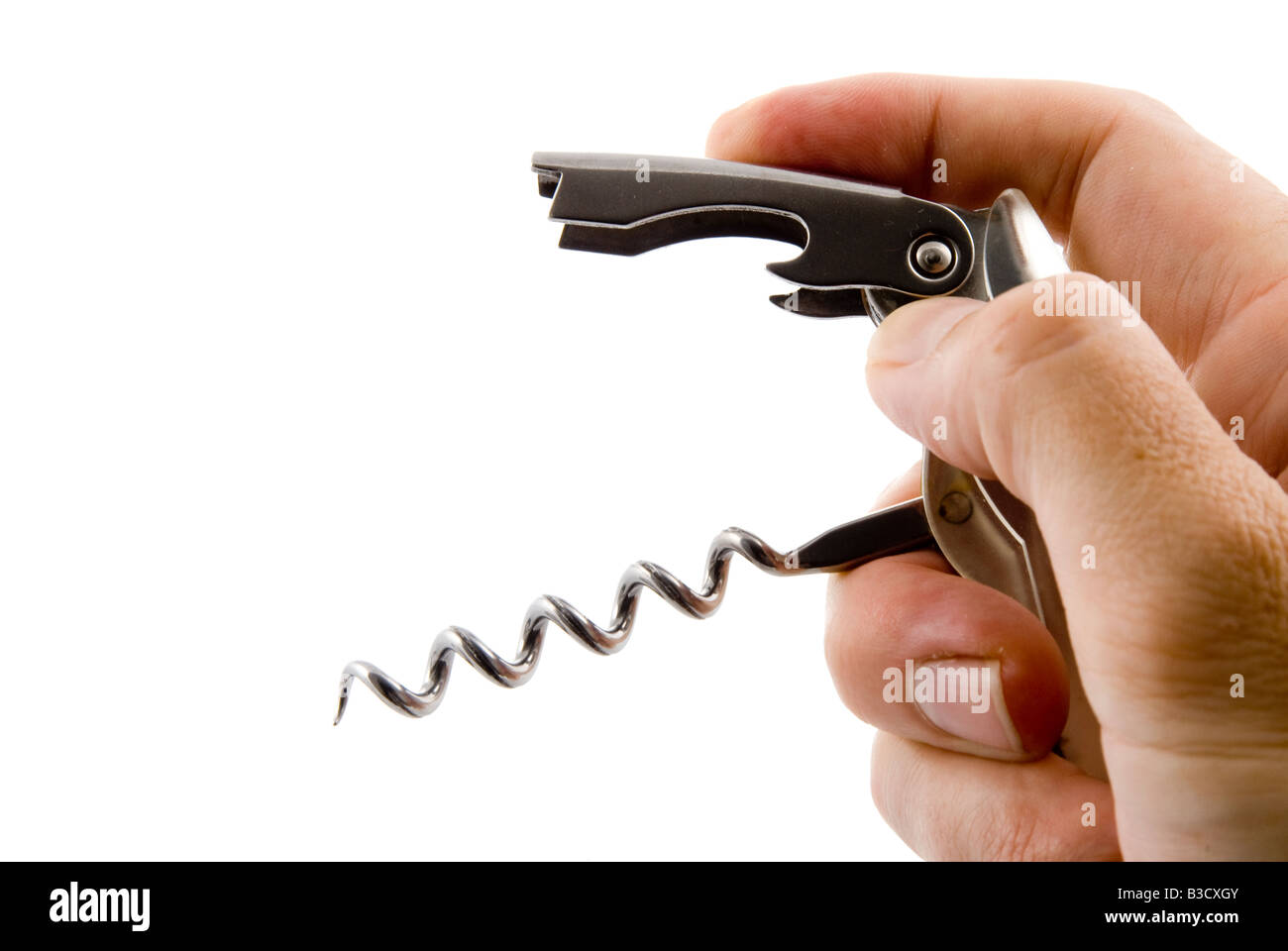 hand holding a corkscrew Stock Photo - Alamy