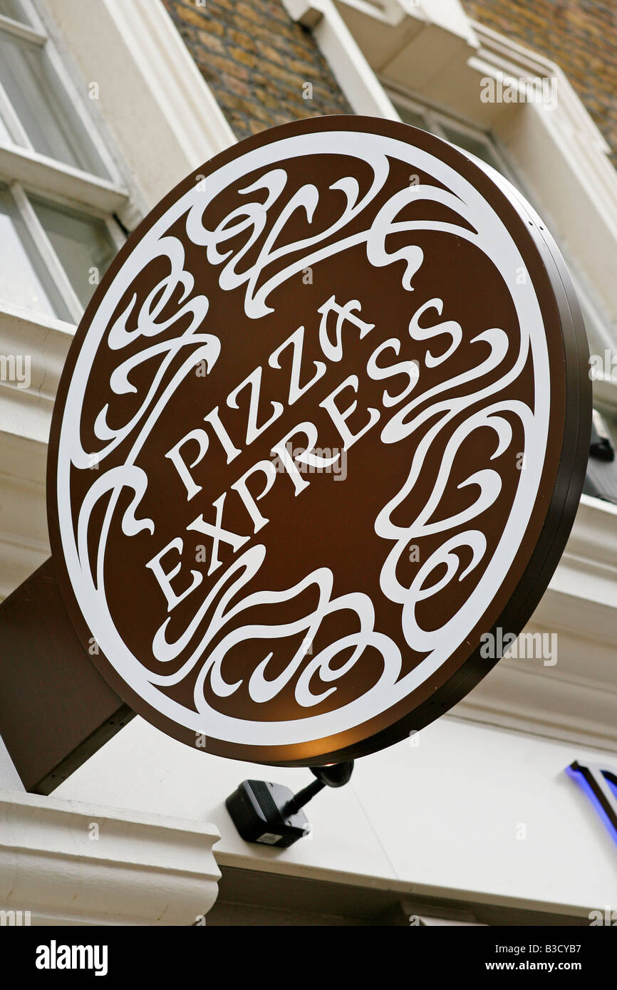 Pizza express restaurant sign Stock Photo - Alamy
