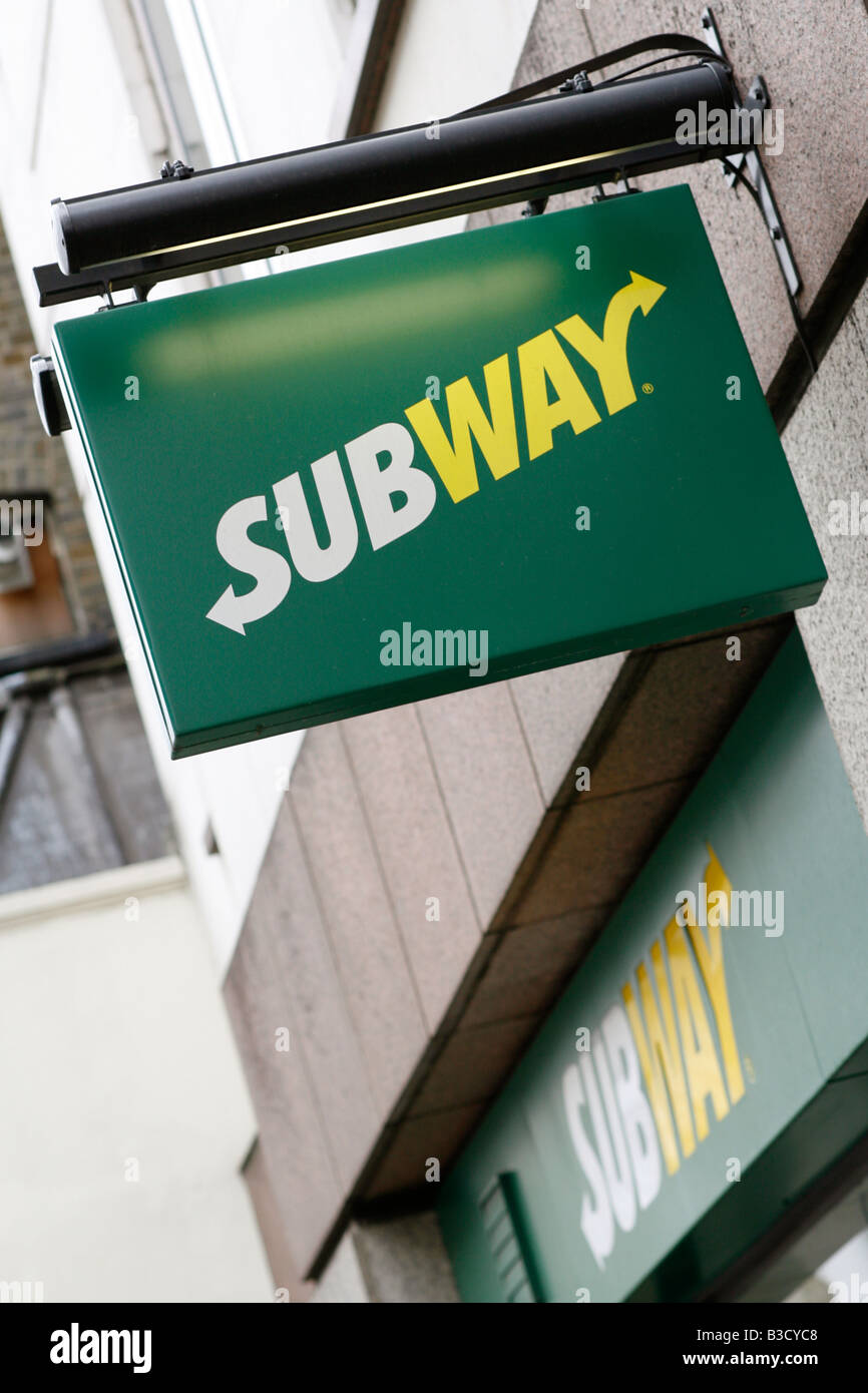 Subway sandwich shop sign Stock Photo - Alamy
