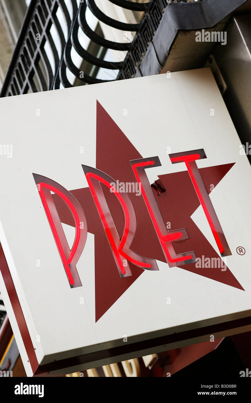 Pret a manger shop sign Stock Photo - Alamy