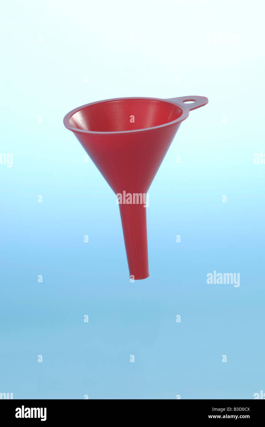 Red plastic funnel Stock Photo - Alamy
