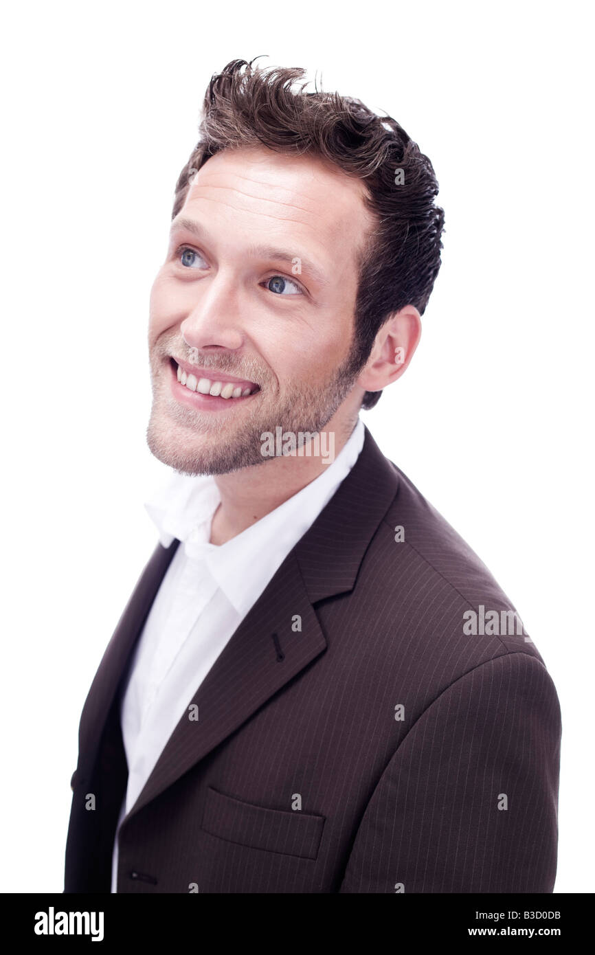 Young man looking up, portrait Stock Photo - Alamy