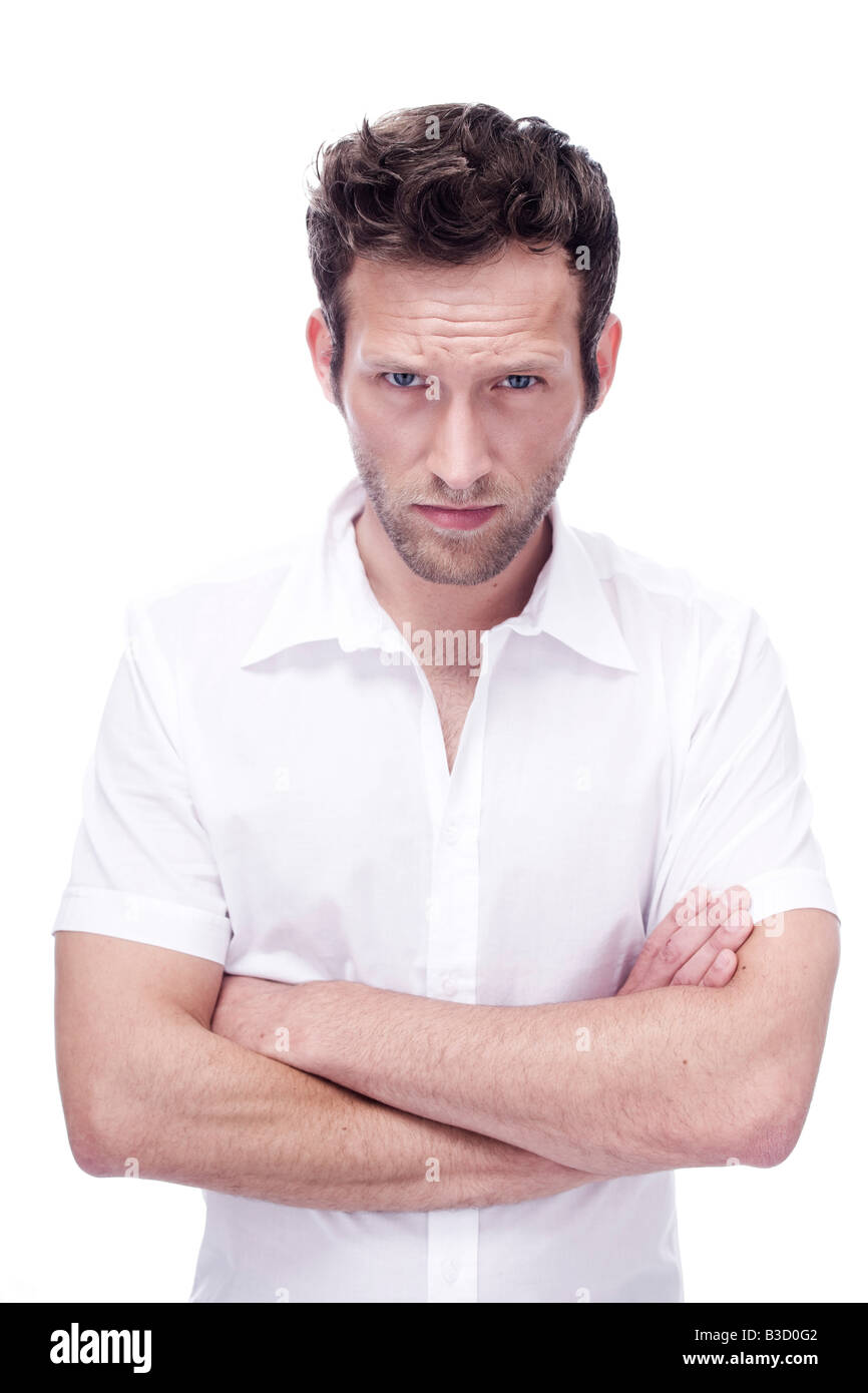 Close up nervous man Cut Out Stock Images & Pictures - Alamy