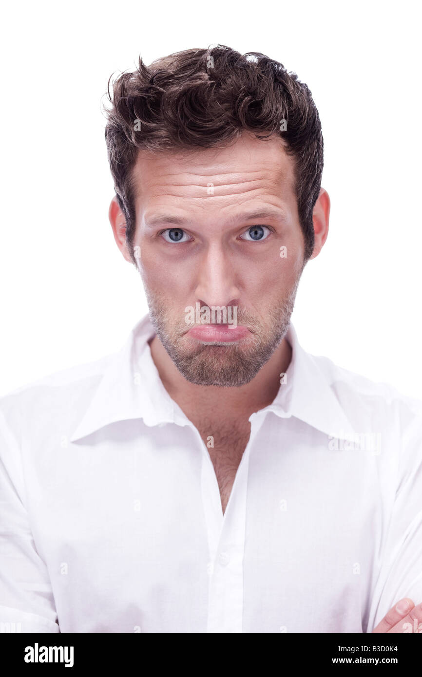 Young man pouting, portrait, close-up Stock Photo - Alamy