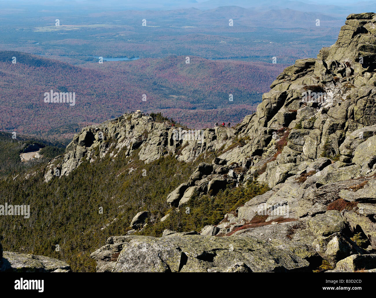 View of Hikers on Stairway Ridge Trail Leading to Whiteface Castle and ...