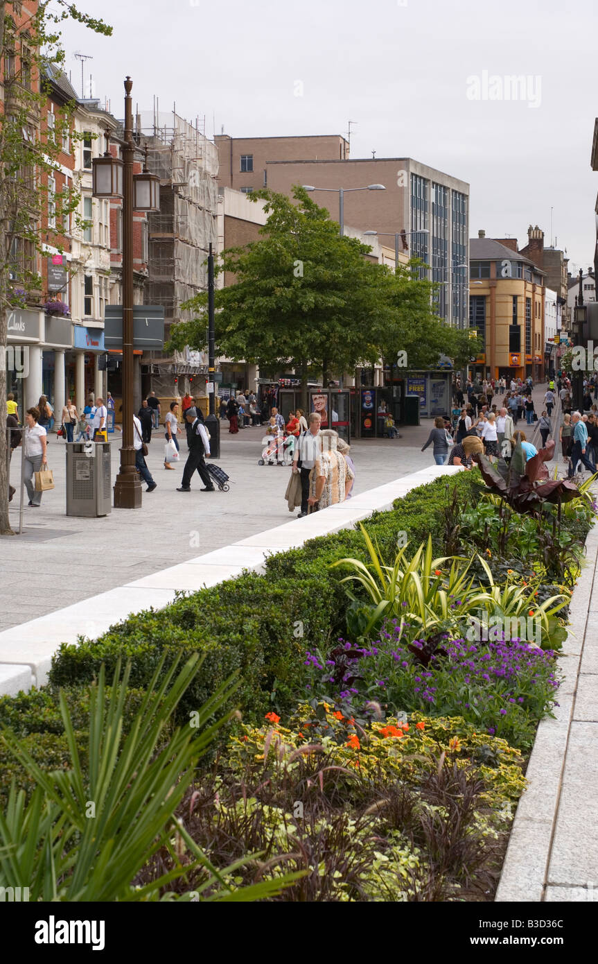 Nottingham city centre; pedestrian area Stock Photo - Alamy
