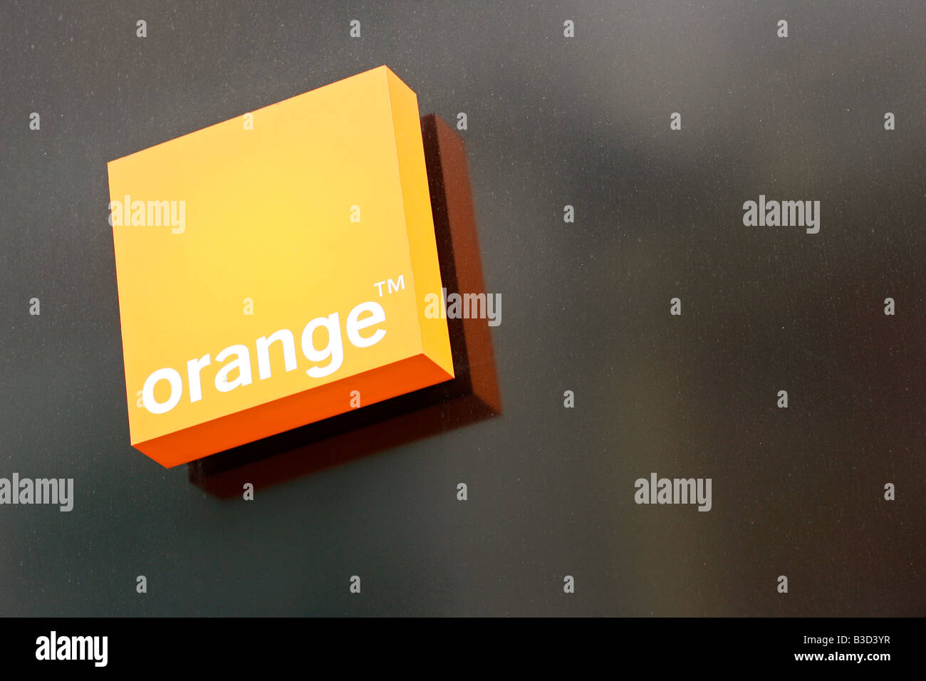 Orange shop sign Stock Photo - Alamy