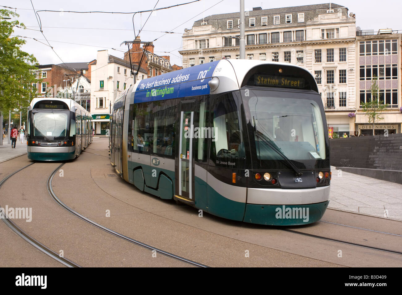 Tram in Nottingham city centre Stock Photo - Alamy