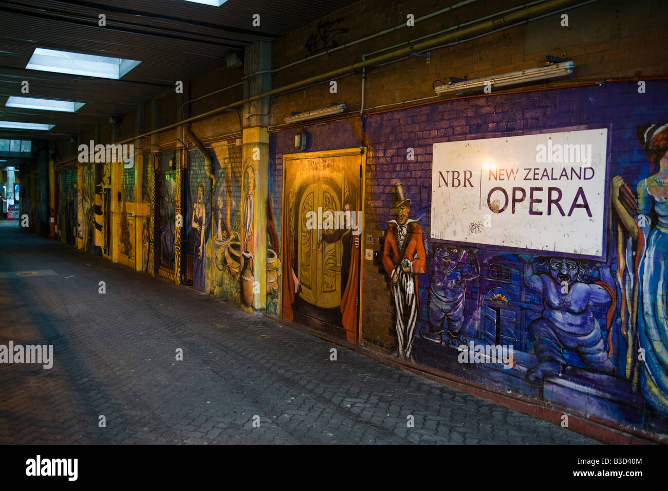 Murals on the outside wall of the Wellington Opera House Wellington New ...