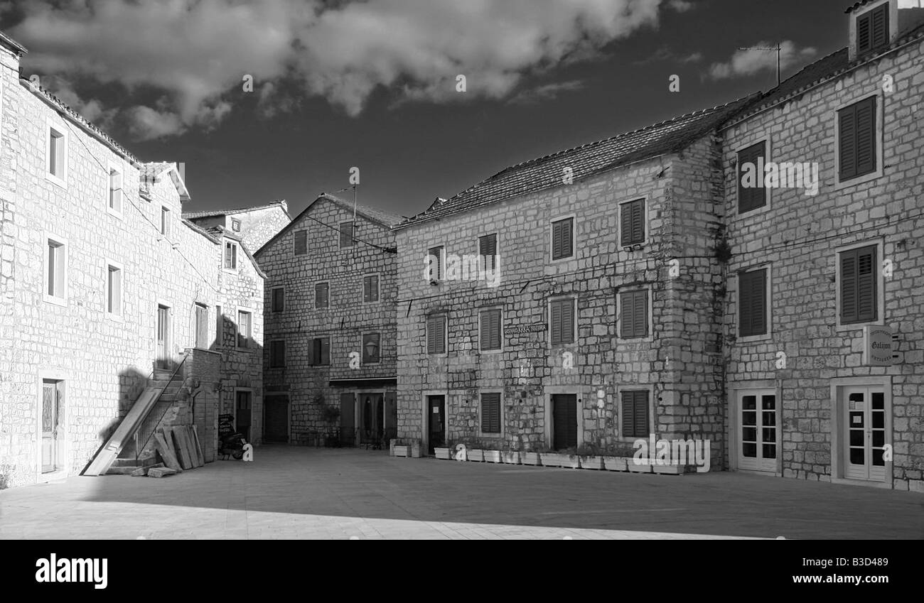 Old Stone Houses in Stari Grad, Hvar, Croatia Stock Photo - Alamy