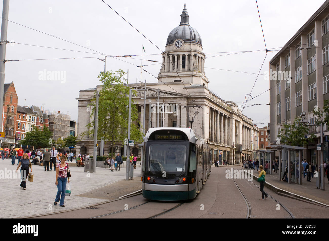 Tram in Nottingham city centre Stock Photo - Alamy