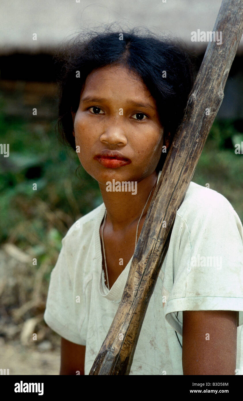 mangyan tribal woman sitio naibuan village near san jose mindoro ...