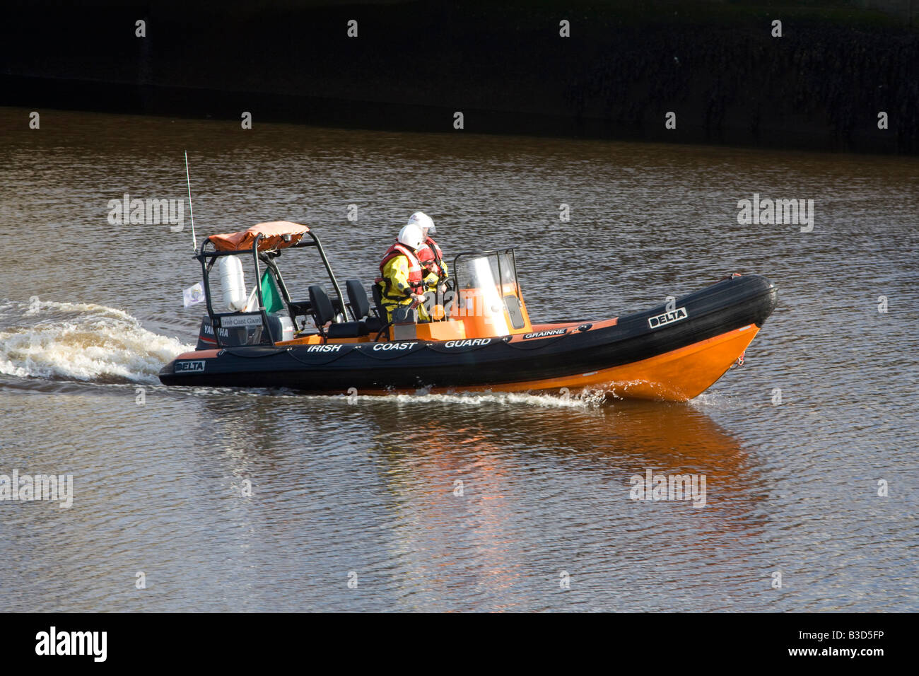 Irish coast guard delta rib river liffey Dublin City Centre Ireland ...