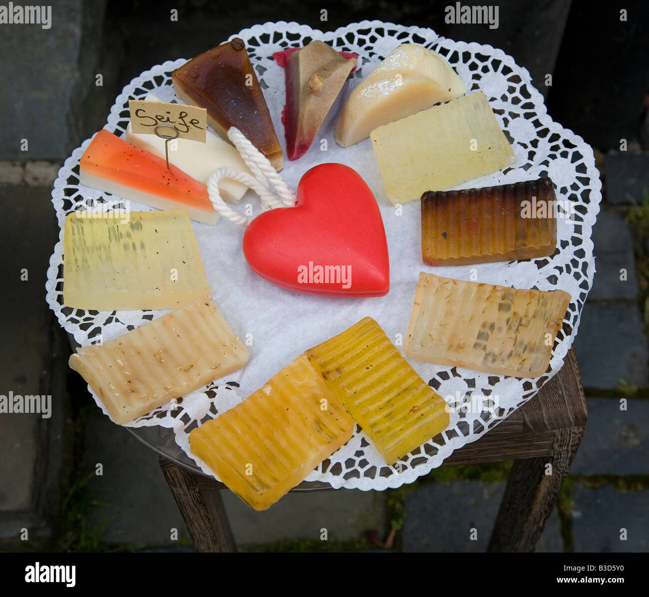 Colourful soap displayed outside a shop Stock Photo - Alamy