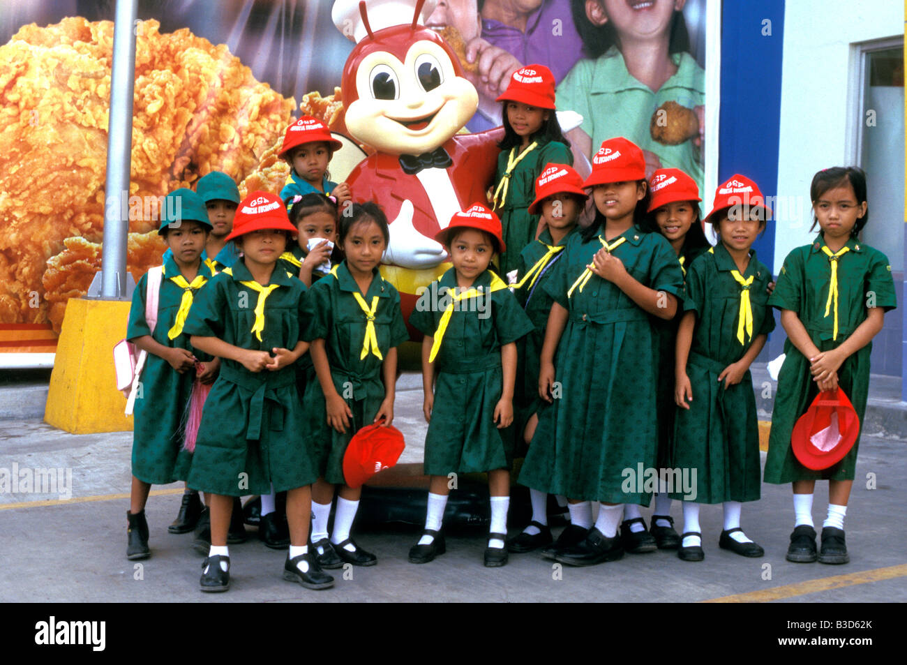 girl guides with jollibee san jose mindoro philippines Stock Photo - Alamy
