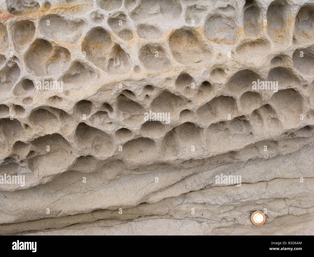 "Honeycomb erosion" on cliffs at Elgol, Isle of Skye, Scotland Stock ...