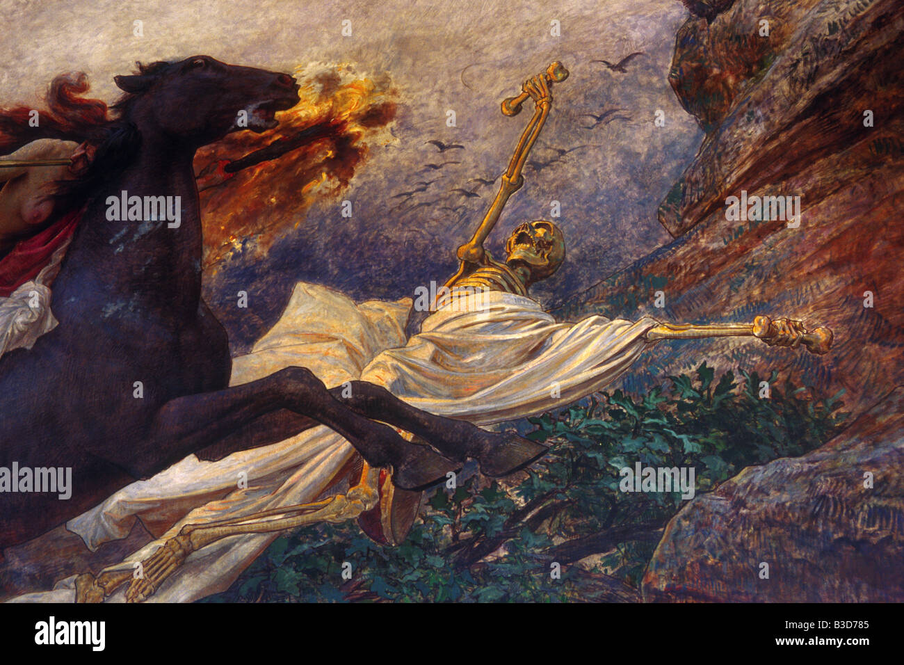 Burial Song. Fresco by Frantisek Zenisek in the Gregr Hall of the ...