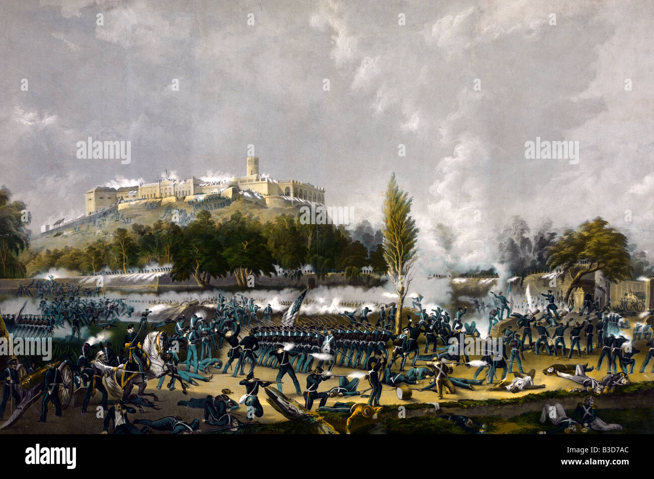 The storming of Chapultepec Sept. 13th 1847 during the Mexican War Stock Photo - Alamy
