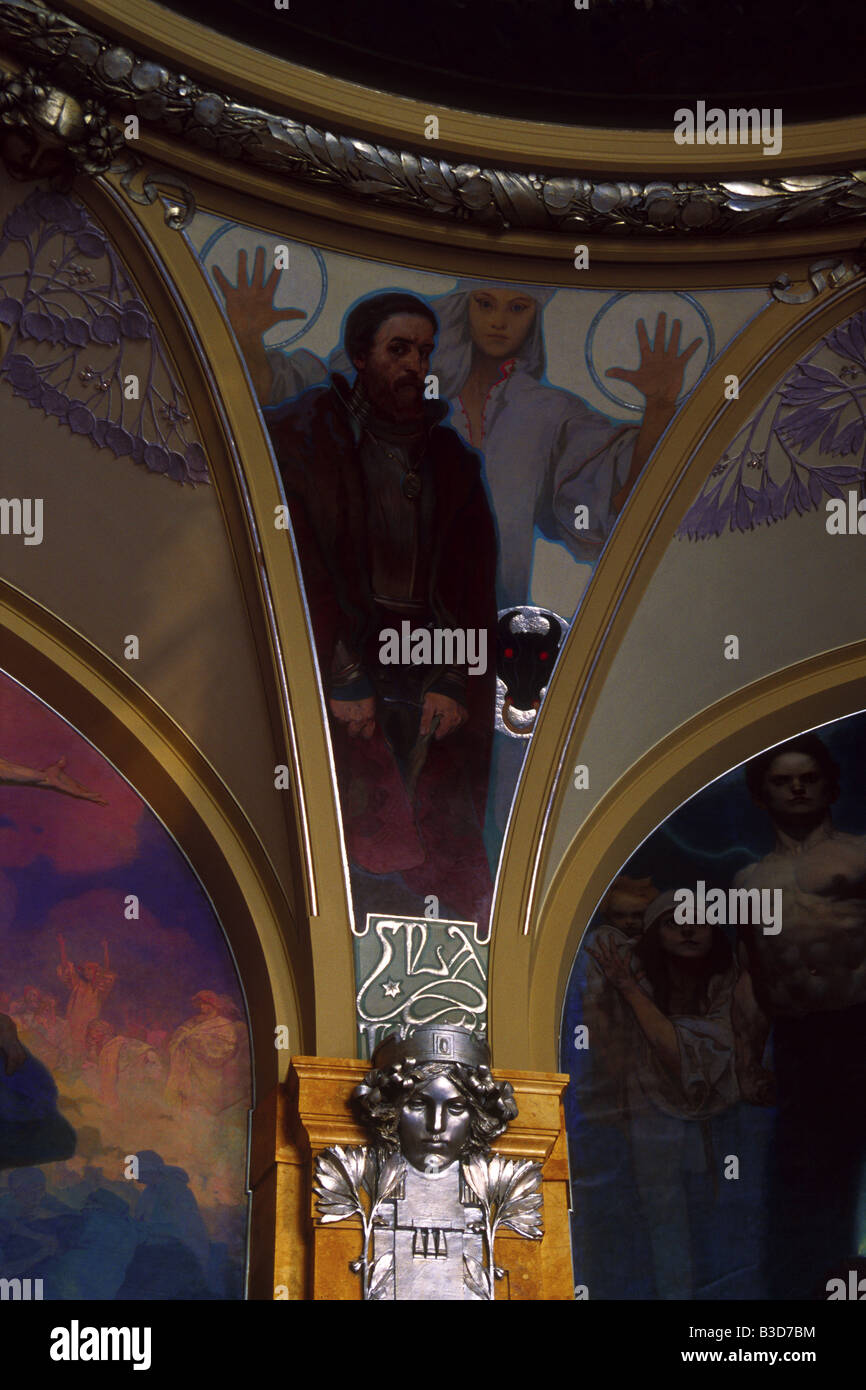 Vojtech of Pernstejn by Alfons Mucha in the Mayor Hall of the Municipal ...