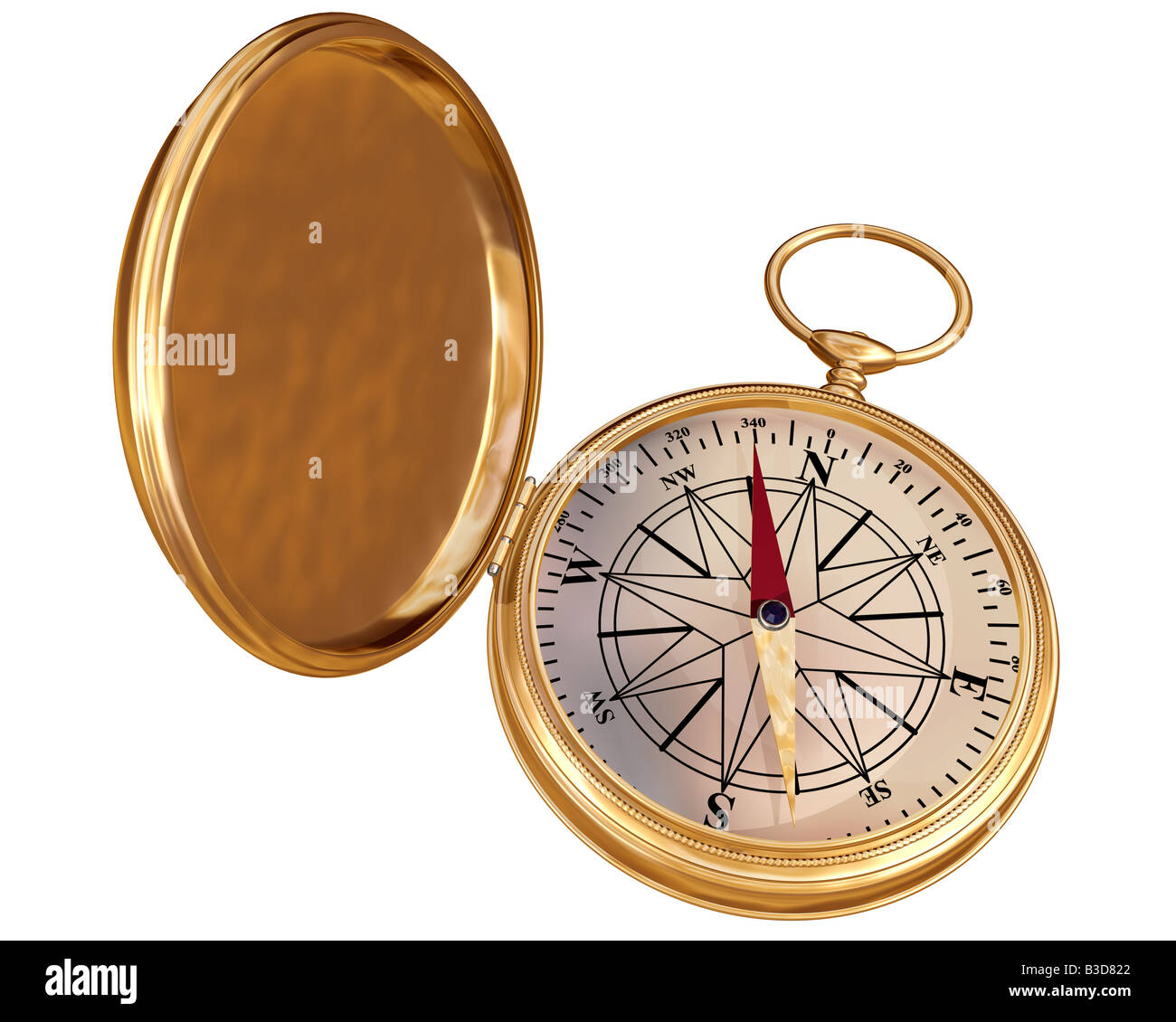 Isolated illustration of an antique compass Stock Photo - Alamy