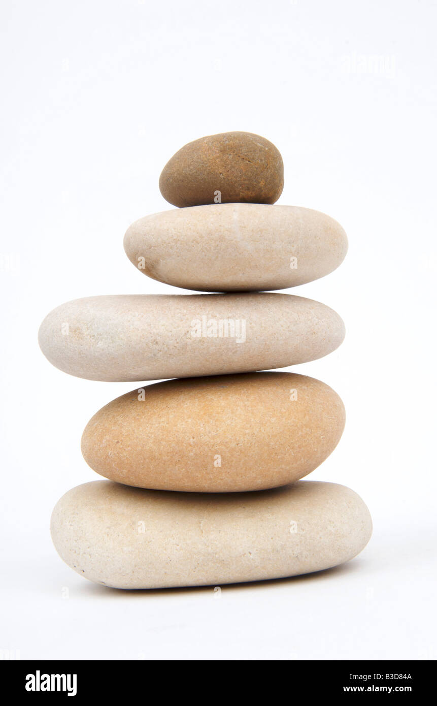 Balanced stone stack showcasing harmony and tranquility in a minimalist ...