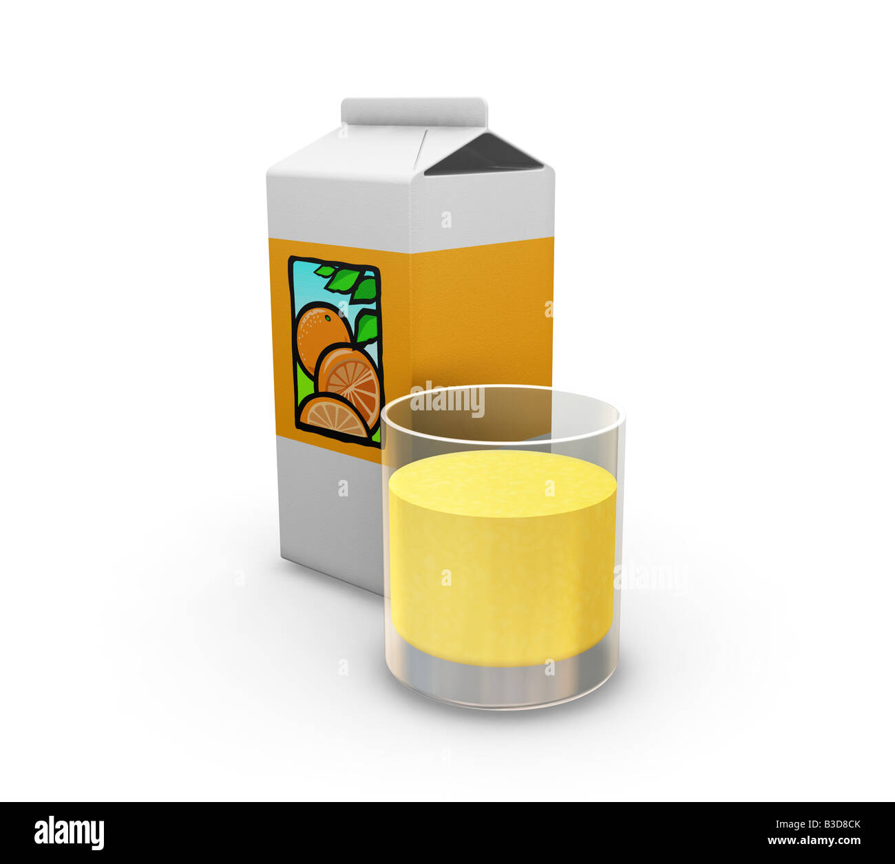 Cartoon Orange Juice Carton