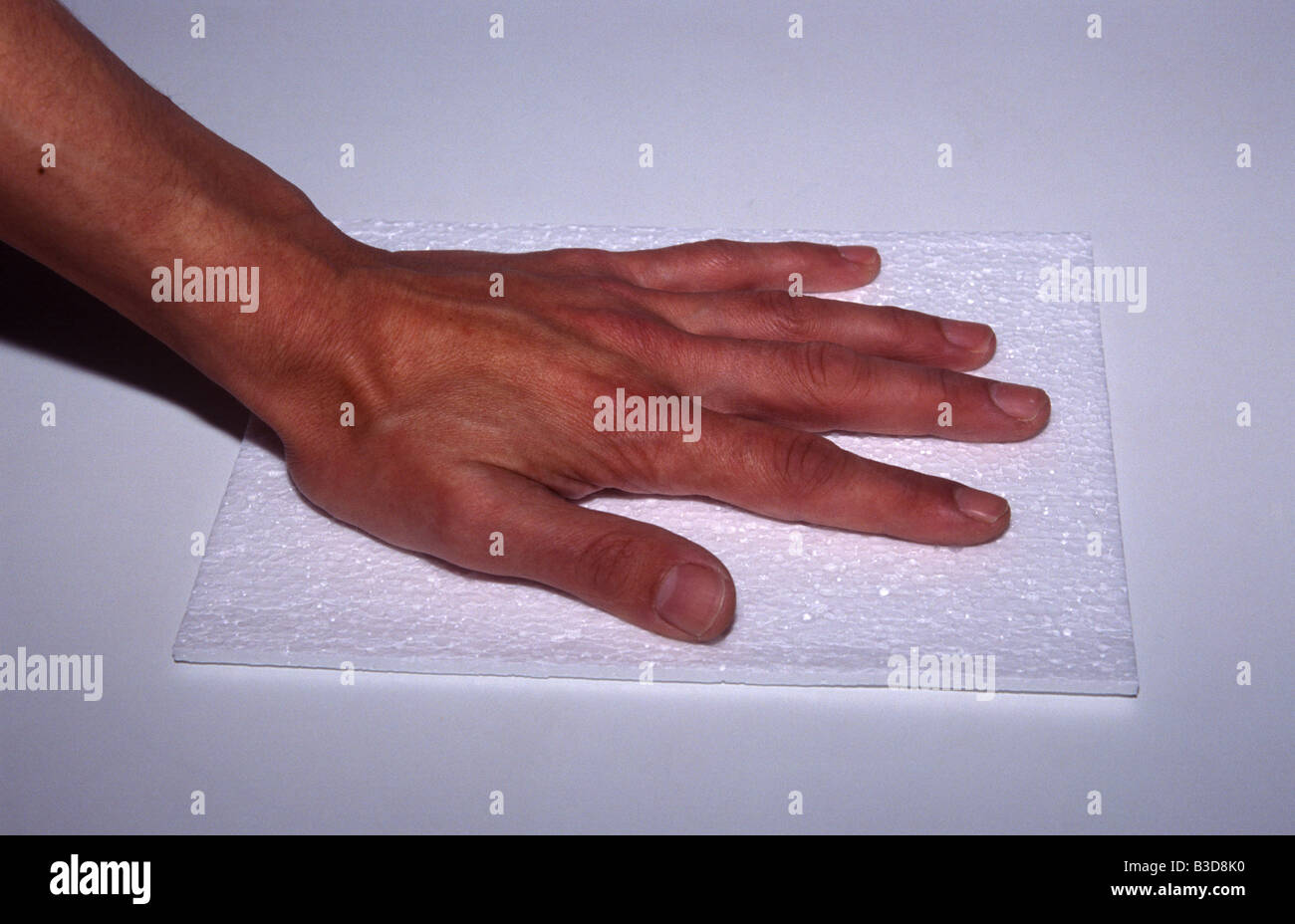 expanded polystyrene is a good insulator and feels warm to the hand ...