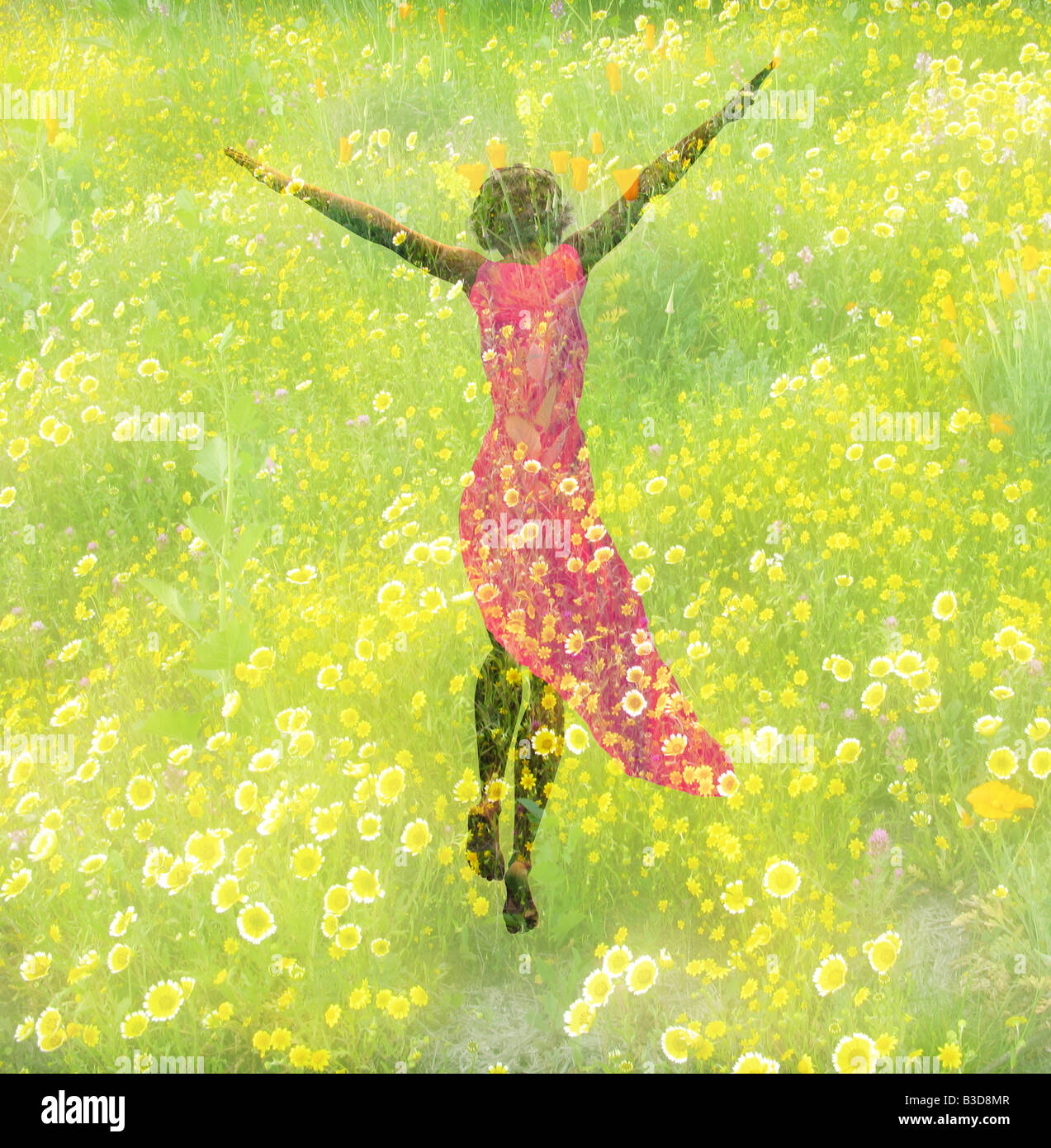 Woman celebrating spring Stock Photo - Alamy