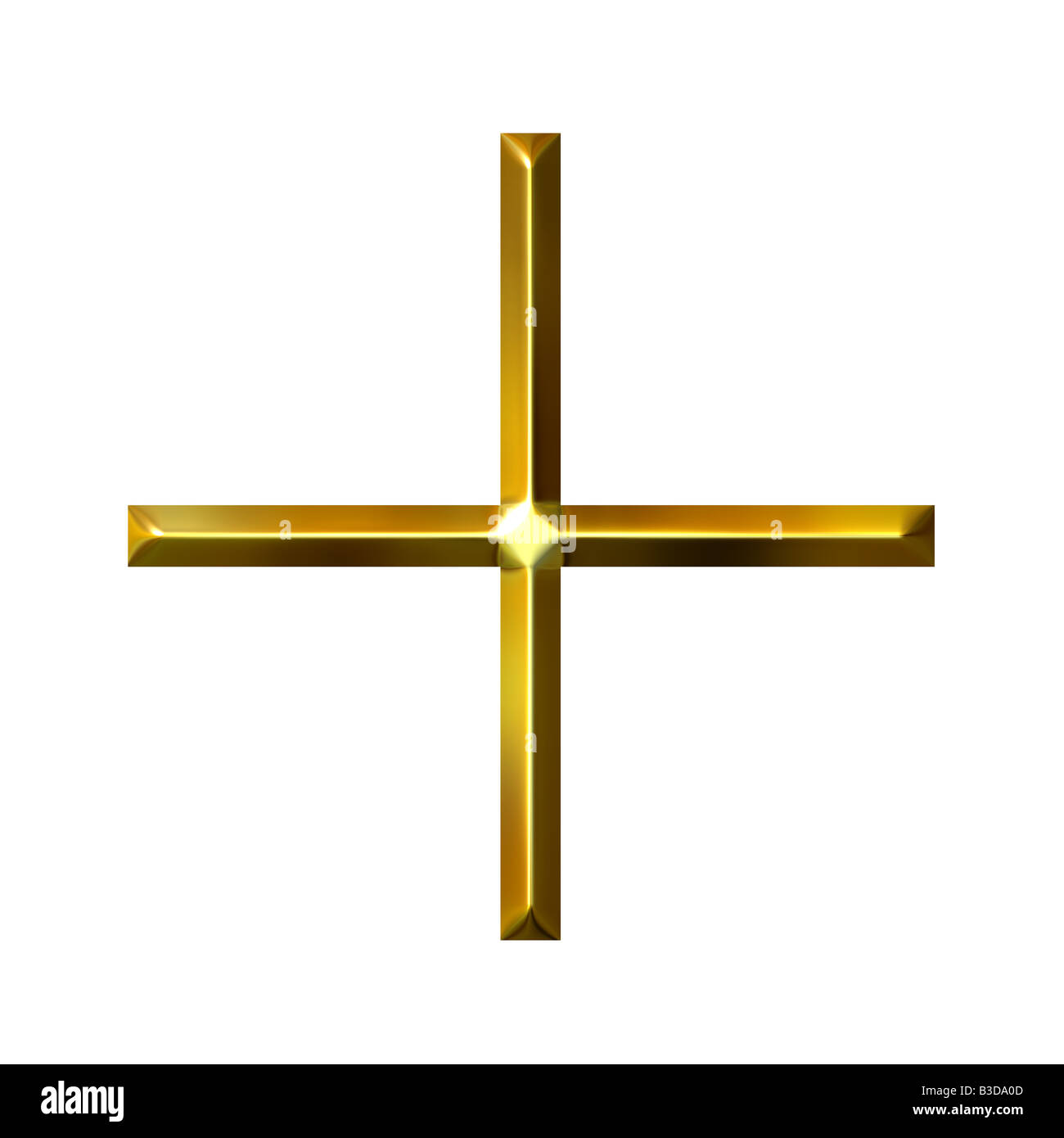 3d golden addition symbol Stock Photo - Alamy