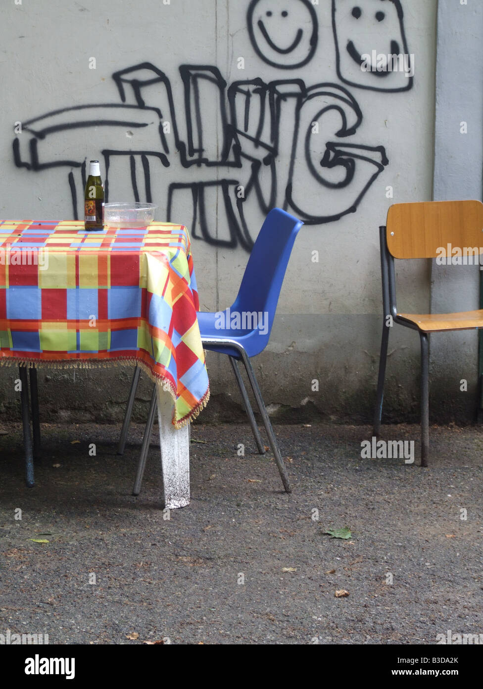 table setting with cover in outside restaurant Stock Photo - Alamy