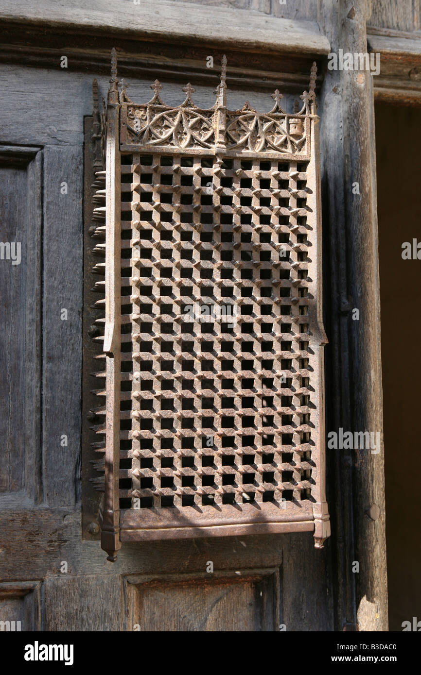 Inspection grille on the door of the Hospice Hotel-Dieu in Beaune ...