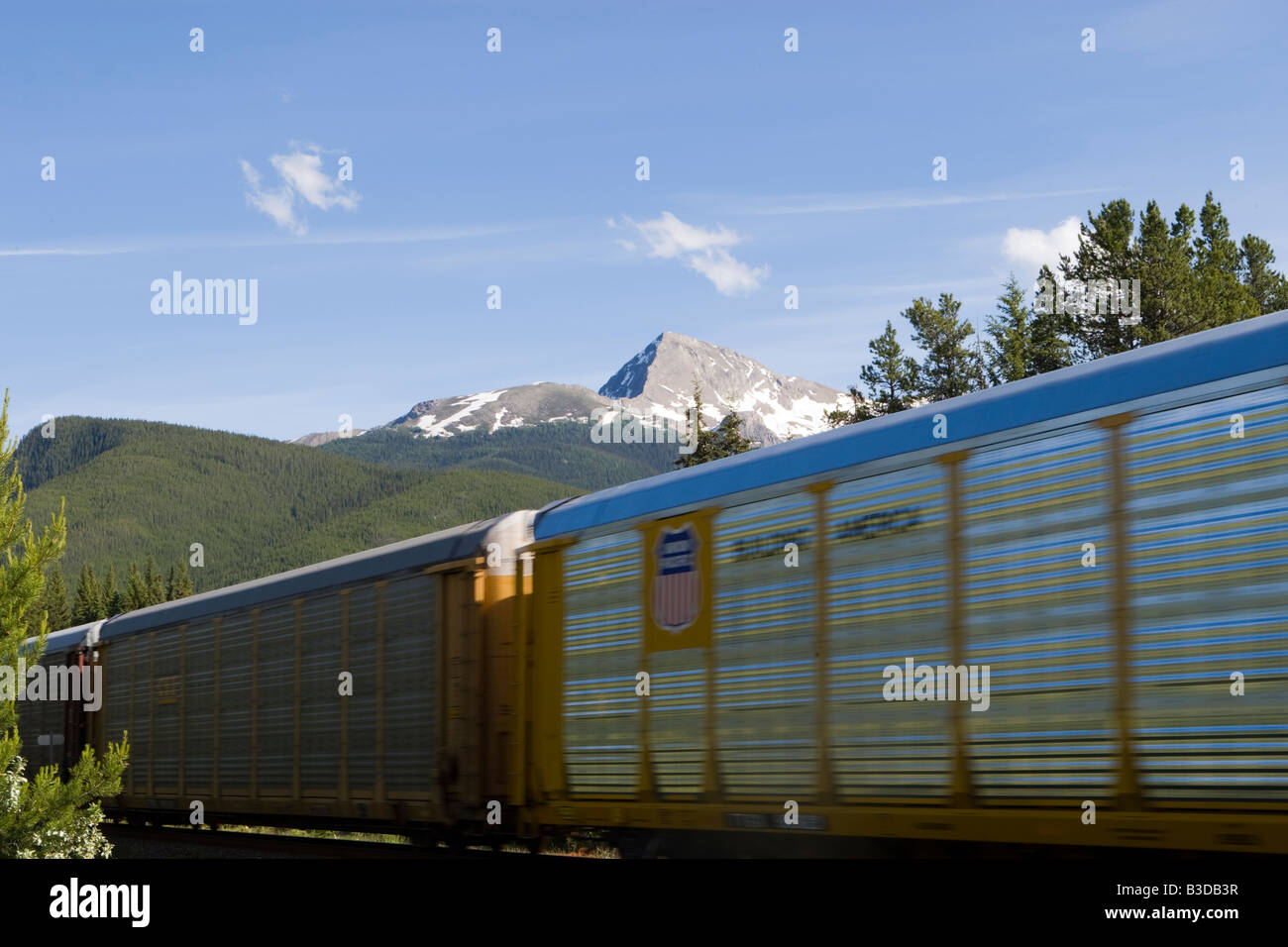 A train in Banff National Park Stock Photo - Alamy