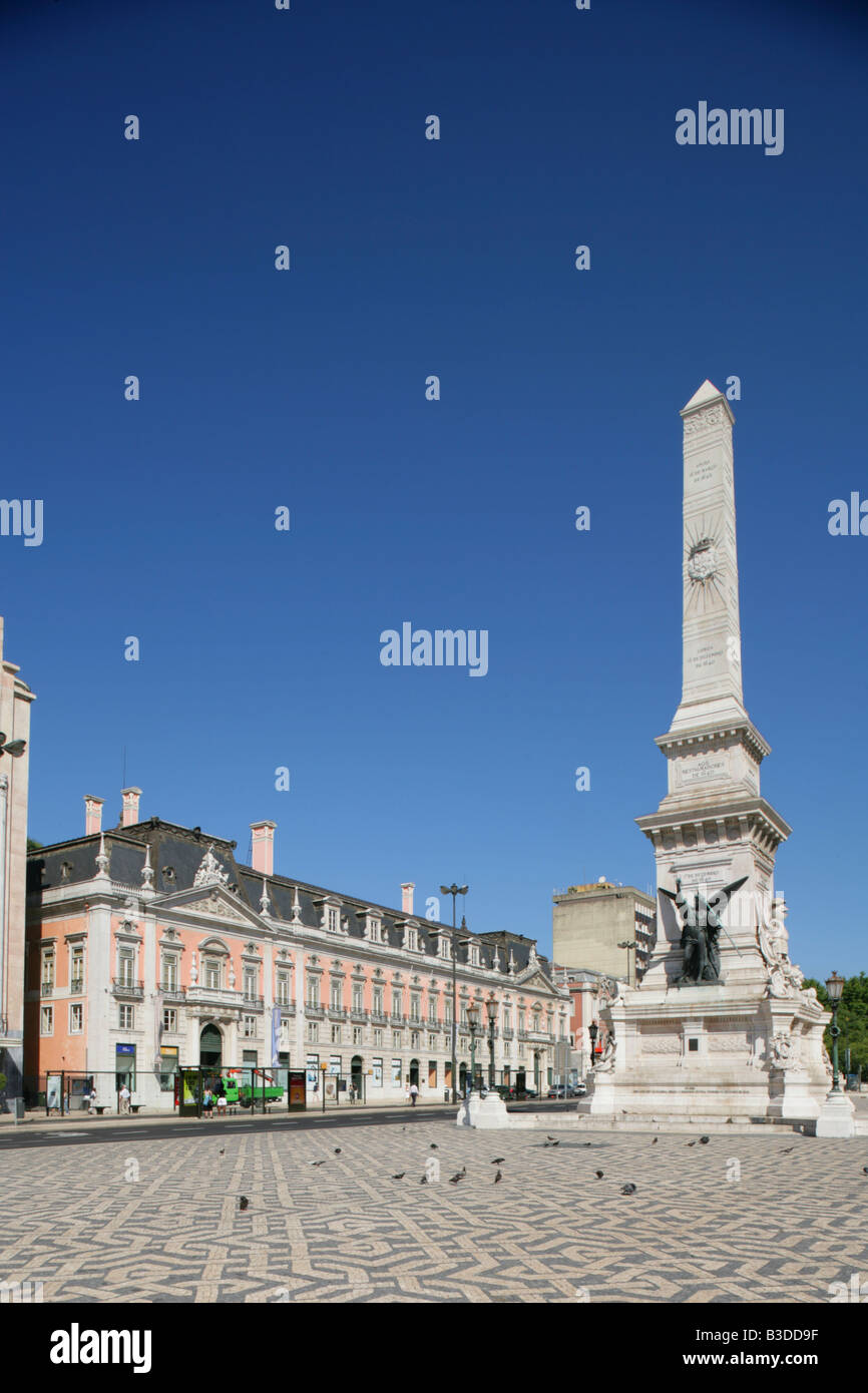 Palacio Foz and obelisk in the Praca dos Restauradores or Square of the ...