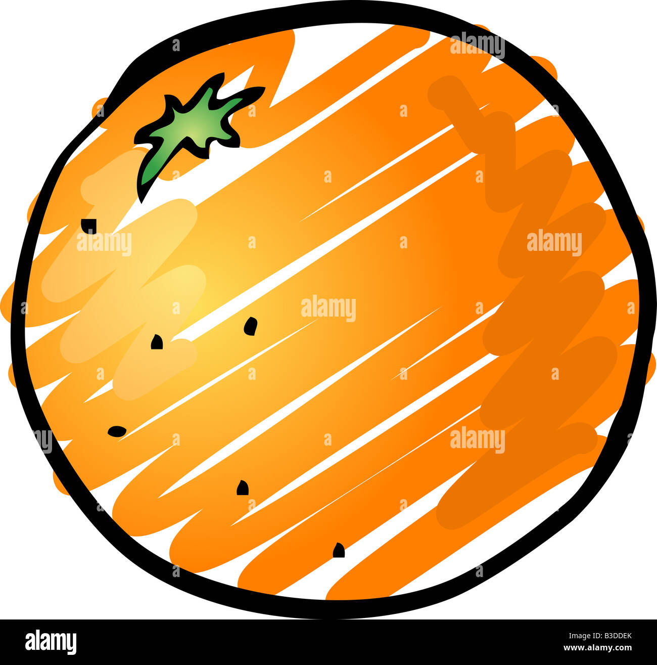 Sketch of an orange Hand drawn lineart look illustration rough sketchy ...